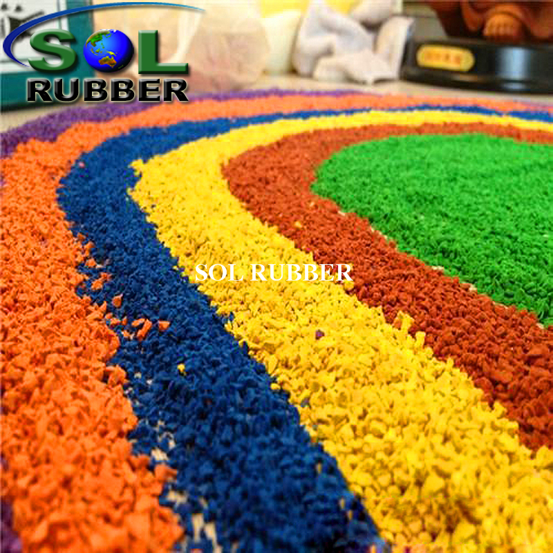 SOL RUBBER EPDM recycled tyre rubber running track tire granules ...
